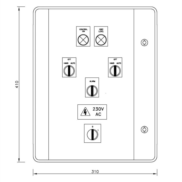 Control Panel Single Phase (Dual Pump) - Tanks IE