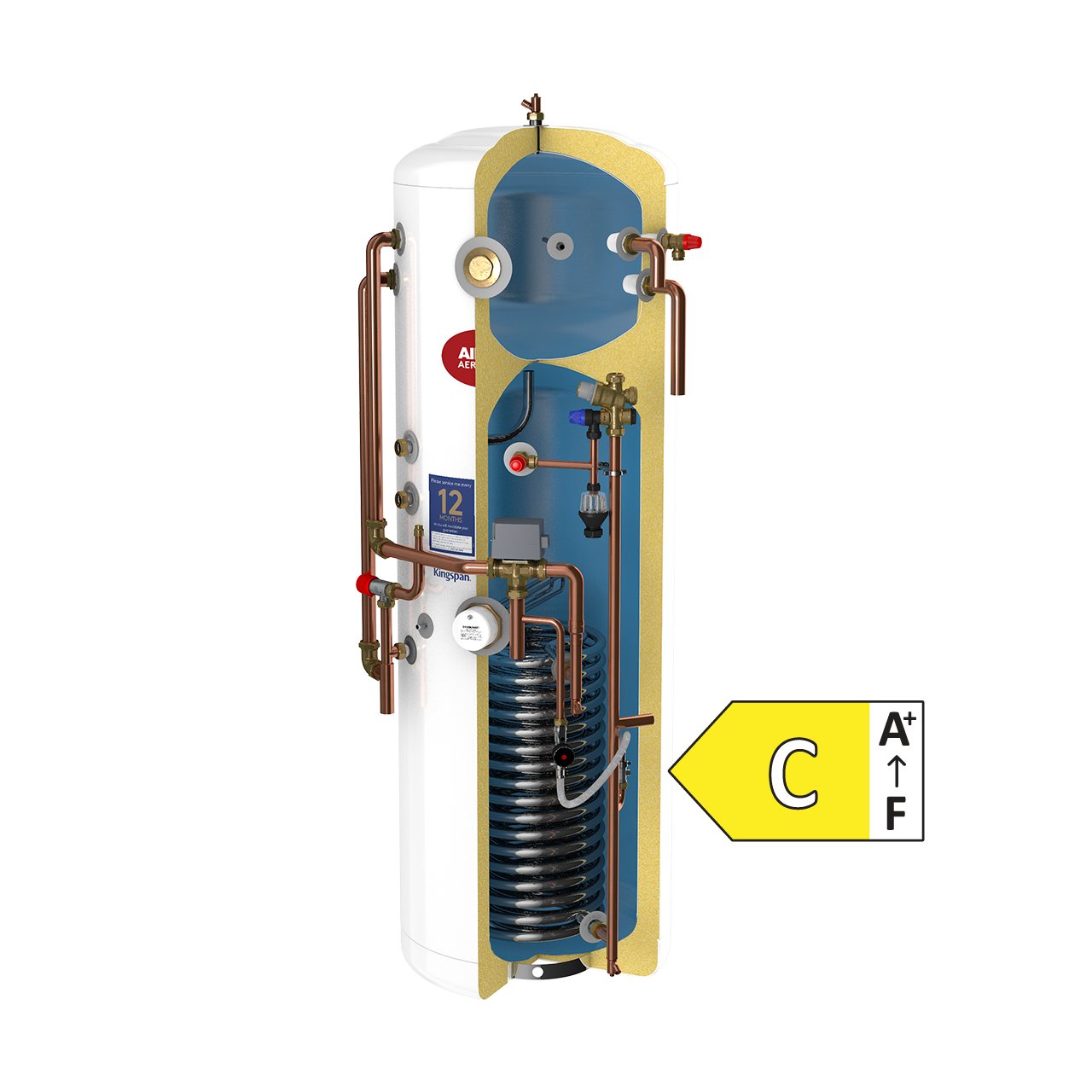 AEROCYL 180L HEAT PUMP HOT WATER CYLINDER W INTEGRAL BUFFER - Tanks IE